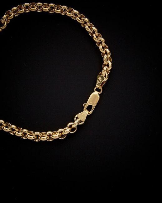 Italian Gold 18K Puffed Heart Rolo Bracelet in Black | Lyst