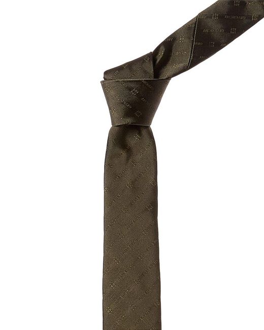 Givenchy Greyish Diagonal Logo Silk Tie in Gray for Men | Lyst