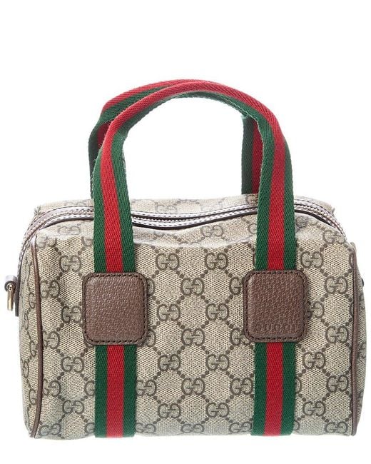 Gucci Mini Gg Supreme Canvas & Leather Shoulder Bag in Brown | Lyst UK