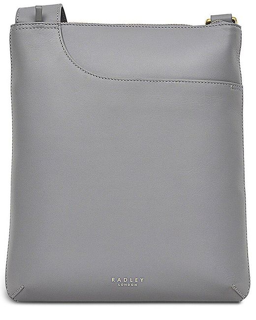 Radley Radley Medium Zip Top Leather Crossbody in Grey | Lyst UK