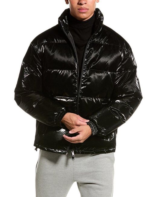 ARMANI EXCHANGE Quilted Puffer Down Coat in Black for Men | Lyst