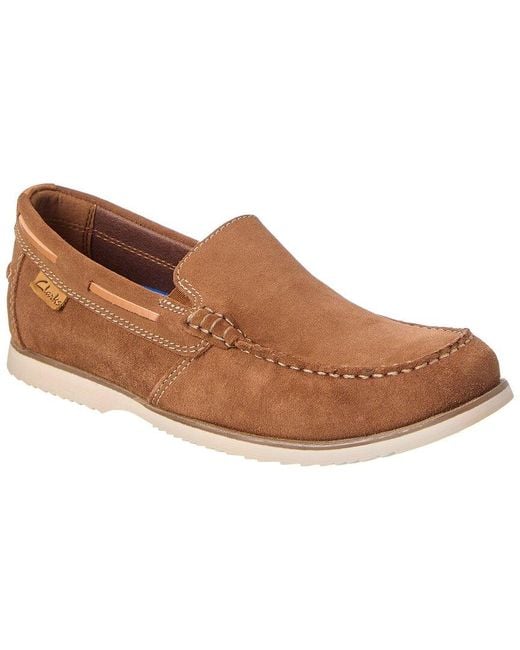Clarks Collection Noonan Step Suede Boat Shoe in Brown for Men | Lyst UK