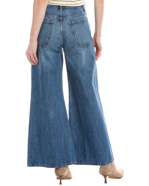 FRAME Pixie Easy Lucite Wide Flare Jean in Blue | Lyst UK