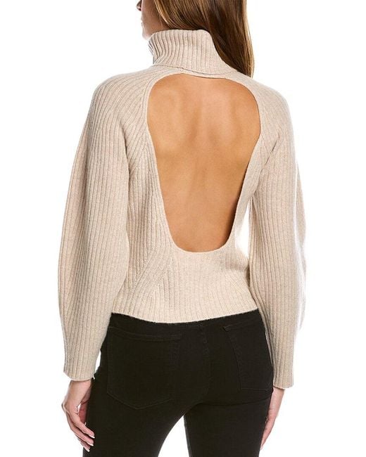 Vince Open Back Turtleneck Cashmere Sweater in Black | Lyst UK