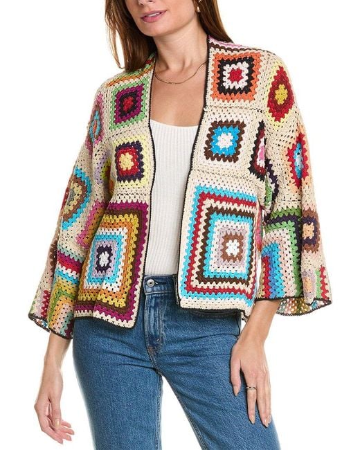 Saachi Granny Square Crochet Jacket in Red | Lyst