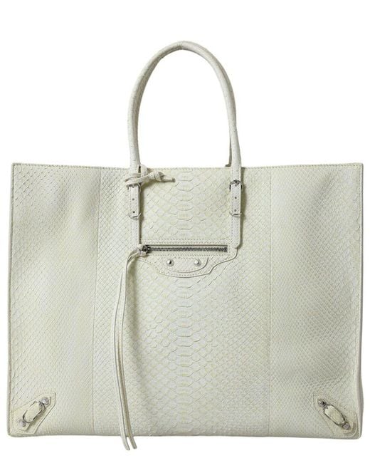 Balenciaga Python Tote in Natural | Lyst UK