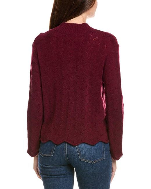 Kier + J Kier + J Fancy Stitch Mock Neck Wool & Cashmere-Blend Sweater ...