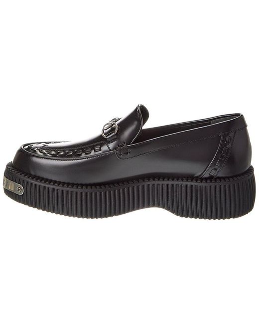 Gucci Horsebit Creeper Leather Loafer in Black | Lyst