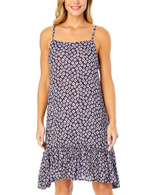 Anne Cole A Line Ruffle Dress in Purple | Lyst UK