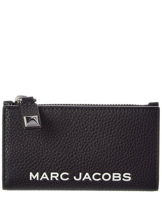 Marc Jacobs Medium Leather Flat Wallet in Black | Lyst UK