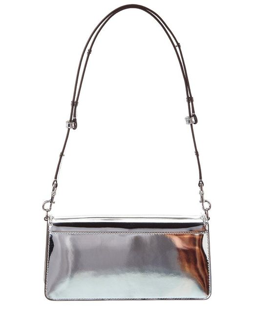 Tory Burch Emerson Shine Leather Convertible Crossbody in White | Lyst UK