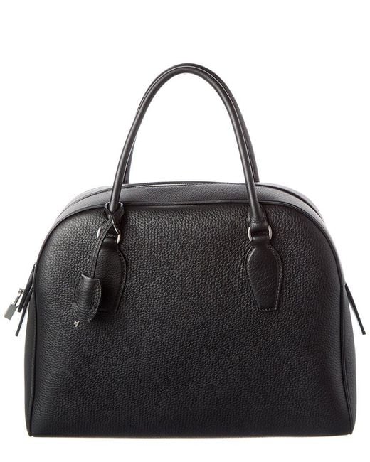 The Row India 12.00 Leather Satchel in Black | Lyst UK