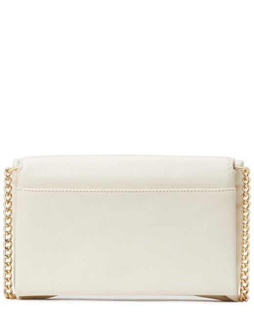 Kate Spade Millie Bow Flap Leather Crossbody in Natural | Lyst