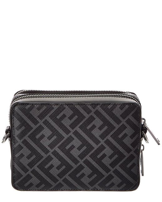 Fendi Squared Ff & Leather Camera Case Organizer in Black | Lyst
