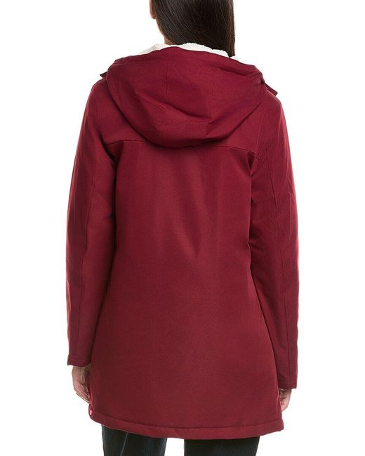 HUNTER Billie Hooded Rain Coat in Red | Lyst UK