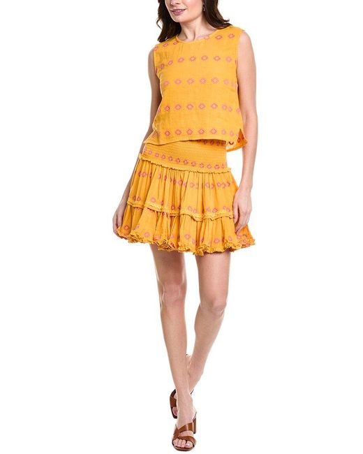 MER ST BARTH Tank & Mini Skirt Set in Yellow | Lyst
