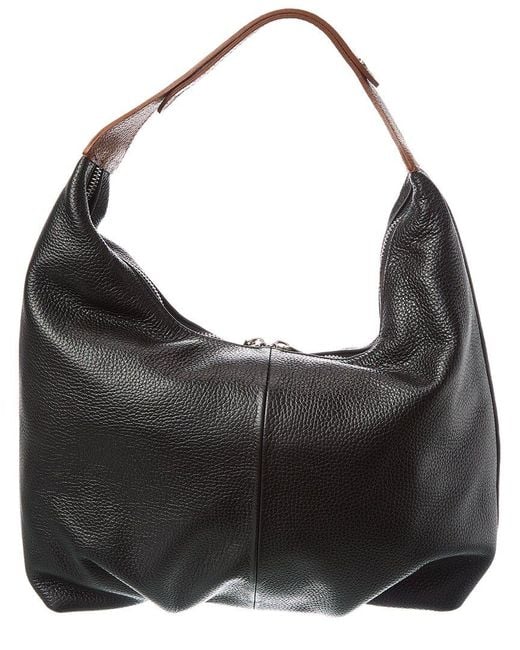 Italian Leather Top Handles Bag in Black | Lyst