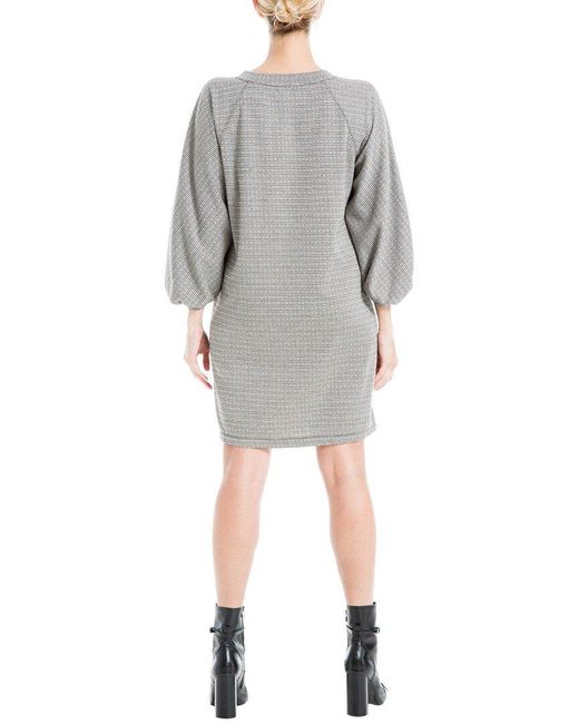 Max Studio Double Knit Short Dress in Gray | Lyst