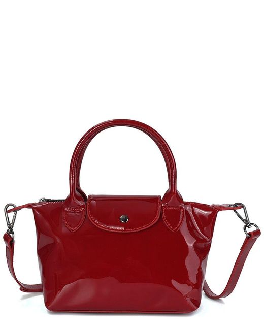 Tiffany & Fred Paris Patent Crossbody Satchel in Red | Lyst