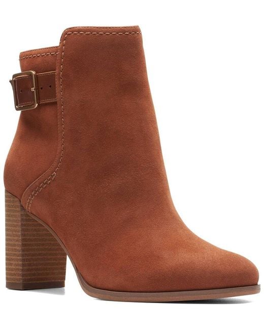 Clarks Freva85 Buckle Suede Boot in Brown | Lyst