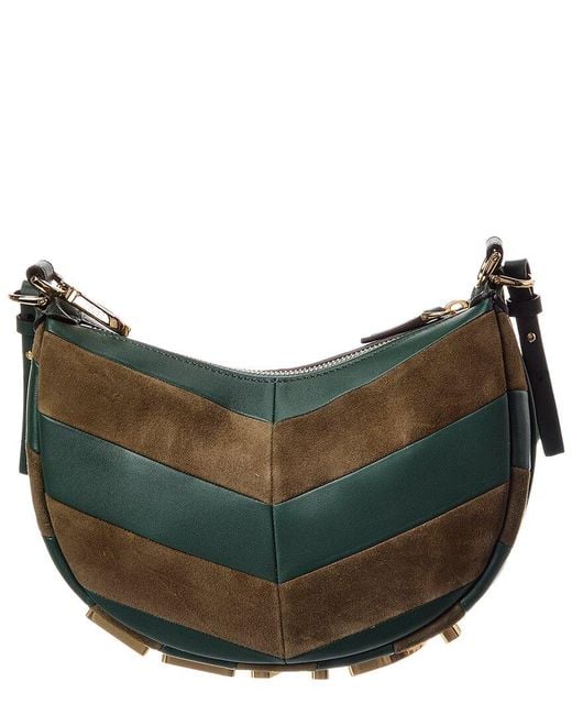 Fendi Graphy Mini Leather & Suede Hobo Bag in Grey | Lyst UK