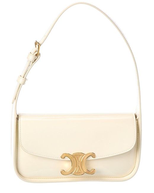 Celine Terence Leather Shoulder Bag in Natural | Lyst