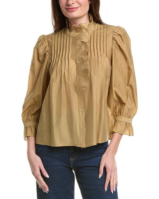 English Factory Ruffle Detailed Blouse in Green | Lyst UK