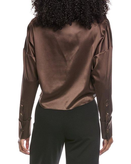 Ramy Brook Farrah Silk-Blend Blouse in Black | Lyst UK