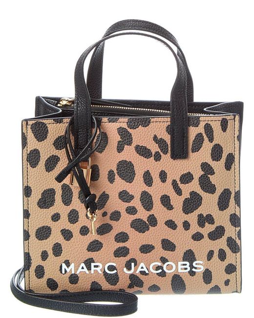 Marc Jacobs Mini Cheetah Bold Grind Leather Tote in Brown | Lyst