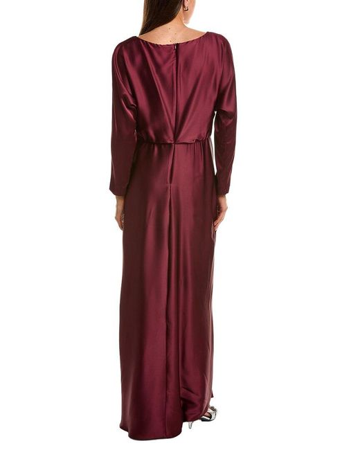 Julia Jordan Satin Maxi Dress in Red | Lyst UK