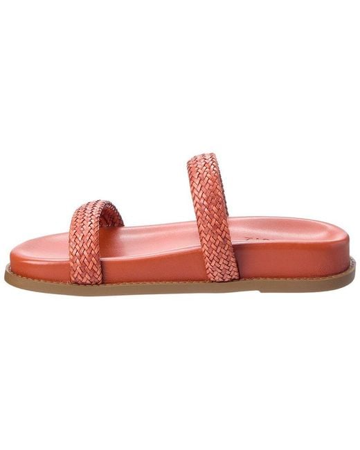 SCHUTZ SHOES Ruby Leather Flat in Pink | Lyst UK