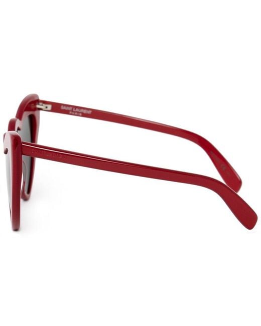Saint Laurent Sl181 54Mm Sunglasses in Red | Lyst UK