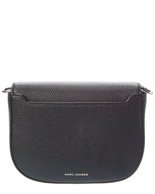 Marc Jacobs Signet Turnlock Small Leather Saddle Bag in Black | Lyst