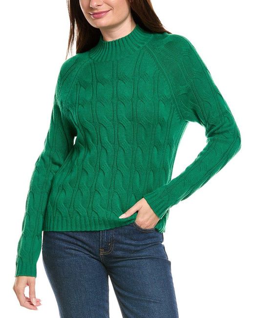 Kier + J Kier + J Mock Neck Cable Wool & Cashmere-Blend Sweater in ...