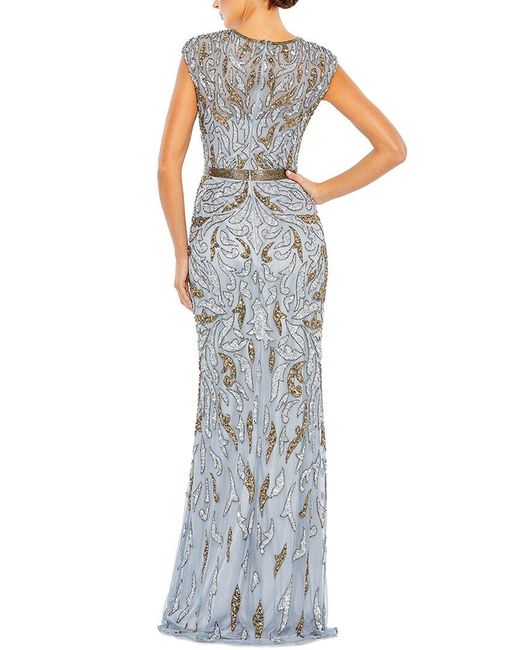 Mac Duggal Embellished Illusion Column Gown | Lyst