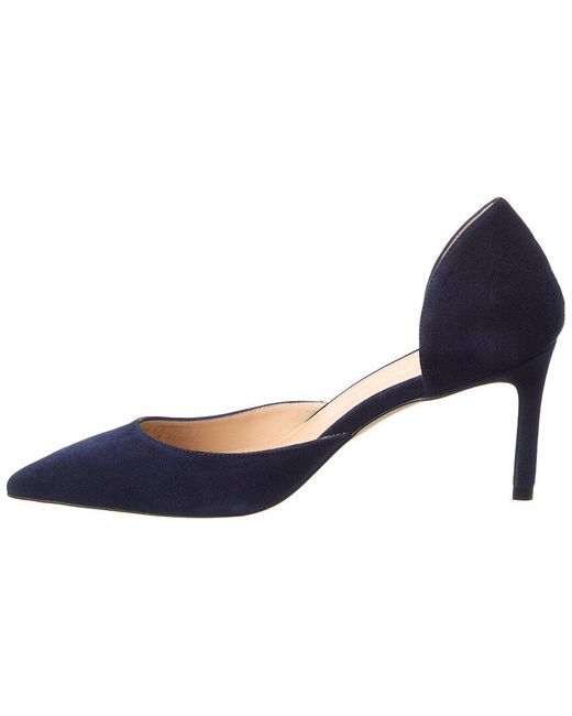 Stuart Weitzman Mara 75 Dorsay Suede Pump in Blue | Lyst UK