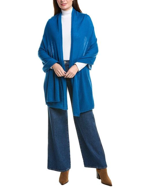 Amicale Cashmere Feather Weight Cashmere Travel Wrap in Blue | Lyst UK