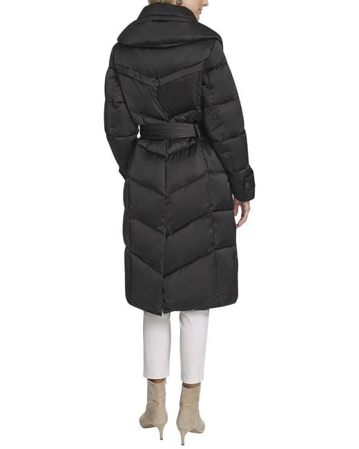 Andrew Marc Palmer Trench Coat in Black | Lyst