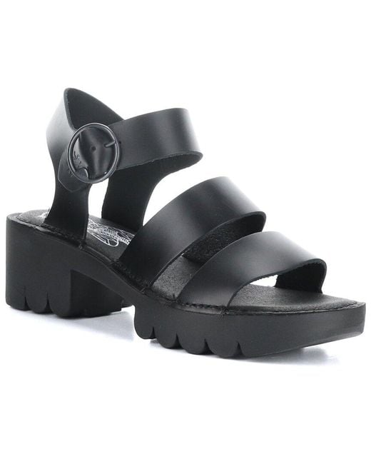 Fly London Egly Leather Sandal in Black | Lyst