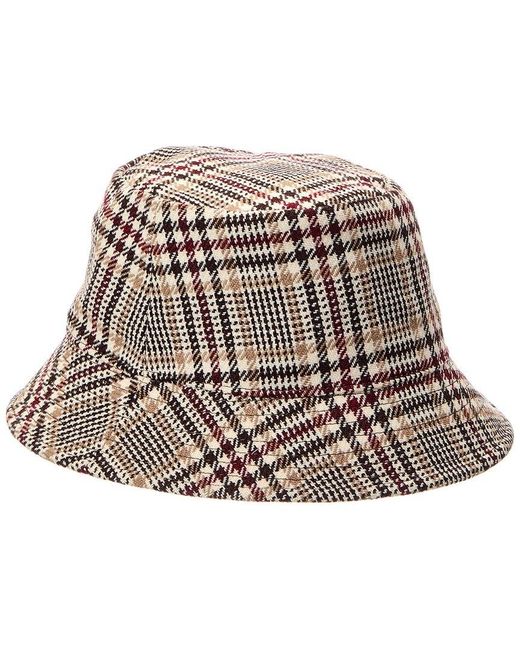 Celine Triomphe Bob Princes Of Wales Wool-Blend Hat in Brown | Lyst