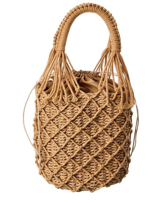 Surell Straw Bucket Bag in Natural | Lyst