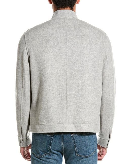Ted Baker Funnel Wool-Blend Jacket in Gray for Men | Lyst