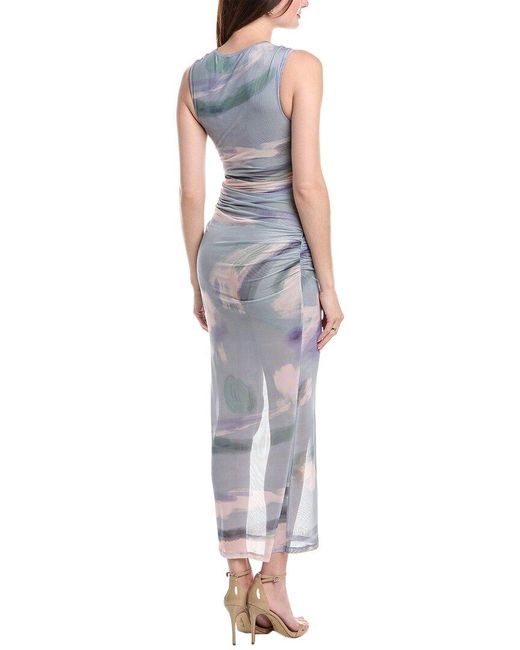 Misha Zoey Mesh Gown in Blue | Lyst