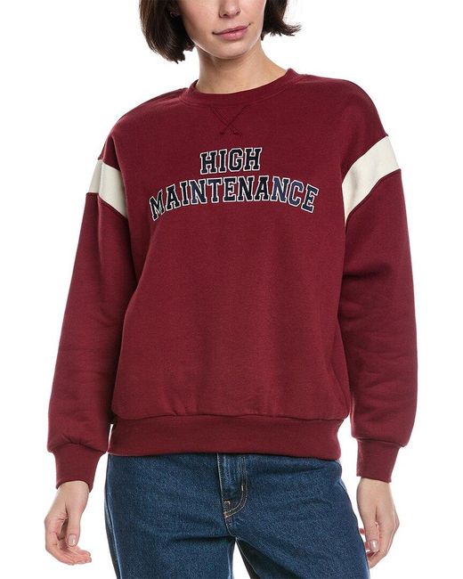 Wildfox High Main V Charlie Oversized Fit Sweatshirt in Red | Lyst UK