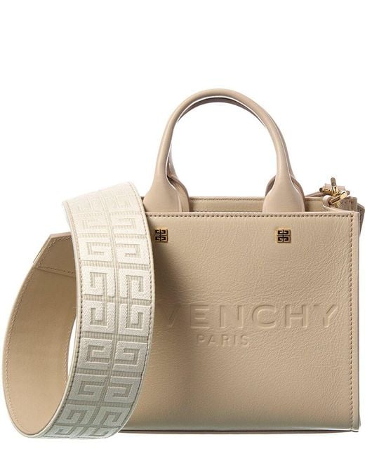 Givenchy G-Tote Mini Leather Tote in Natural | Lyst