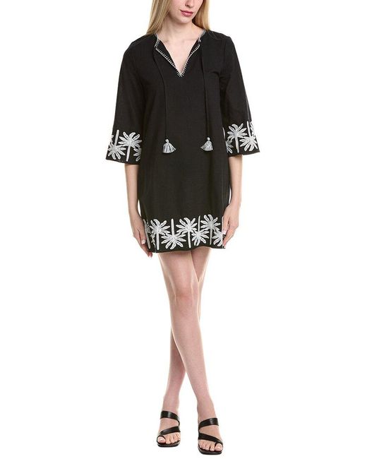 Johnny Was Hannah Linen-Blend Dress in Black | Lyst UK