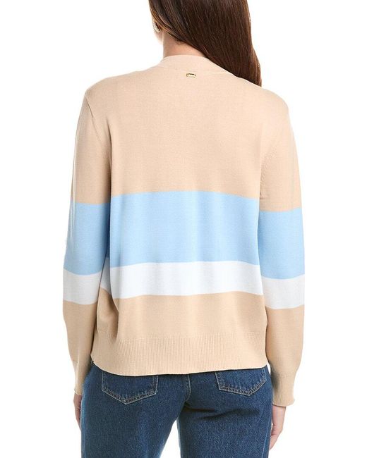 St. John Color Stripe Knit Jacket in Blue | Lyst UK