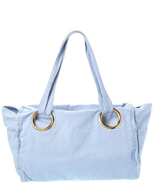 Chloé Plage Large Canvas Tote in Blue | Lyst UK