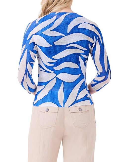 NIC+ZOE Petite Meadow Mix 4-Way Linen-Blend Cardigan in Blue | Lyst