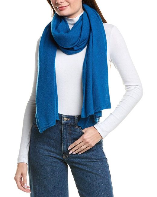 Amicale Cashmere Feather Weight Cashmere Travel Wrap in Blue | Lyst UK